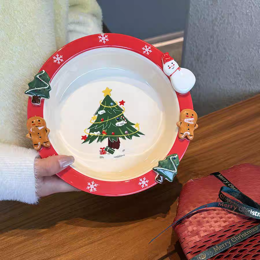 Handmade Christmas Ceramic Plate – Crazily Kawaii